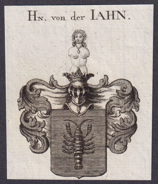 IAHN ARMOIRIES COAT Of Arms Adel Héraldique Gravure sur Cuivre 1820 EUR ...