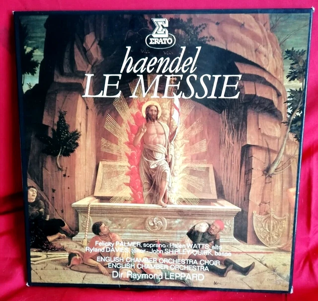 HAENDEL LE MESSIE Raymond Leppard 3 LP Box + Book 1976 FRANCE MINT ...
