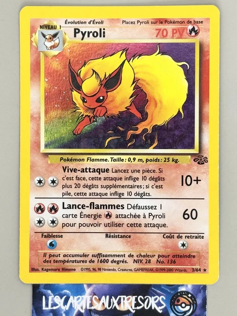 CARTE POKÉMON PYROLI 3/64 EDITION 2 ED2 Jungle VF FR EUR 78,99 ...