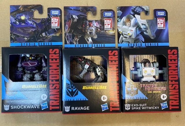 TRANSFORMERS BUMBLEBEE STUDIO Core Shockwave,Ravage,Exo-Suit Spike ...