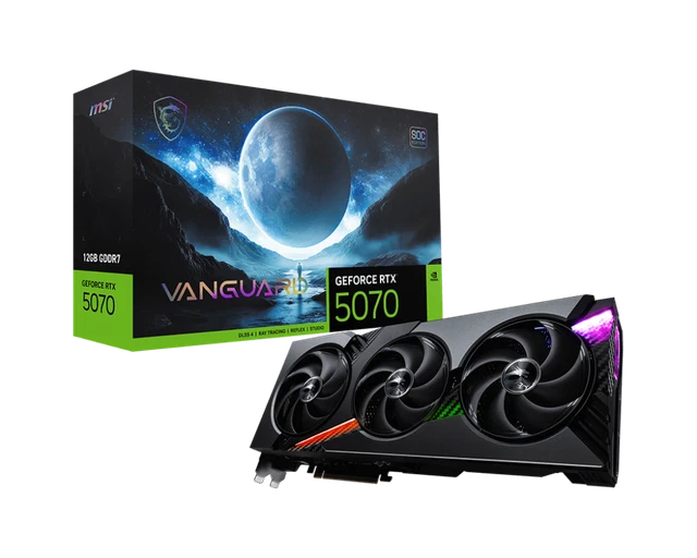 MSI GEFORCE RTX 5070 12G VANGUARD SOC GDDR7 PCI E Gen5 Graphics card £ ...