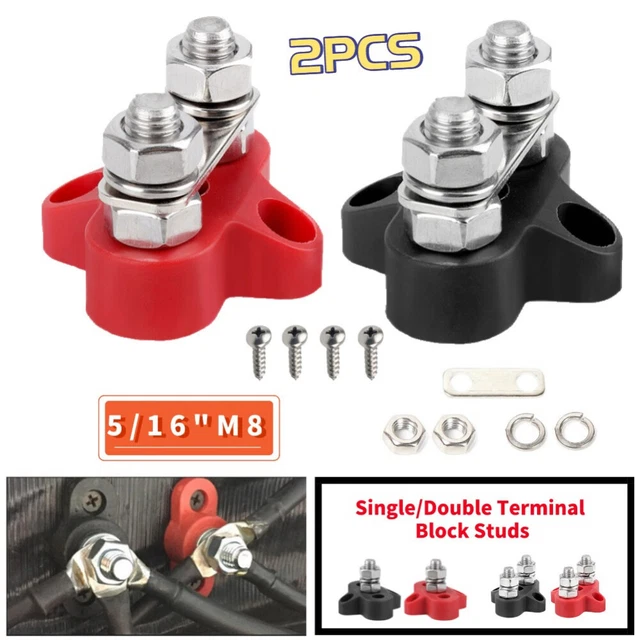 M8 BUS BAR Terminal Block Studs RV Battery Terminal Power Distribution Connector $12.02 ...
