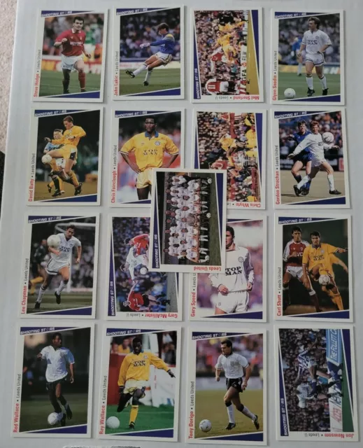LEEDS UNITED SHOOTING Stars Complete Full Team Football Card Set Merlin ...