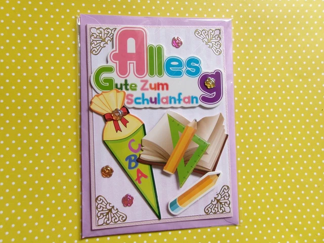 3D GRUSSKARTE Glückwunschkarte Glückwunsch Einschulung Schuleinführung 8 EUR 1,00 - PicClick DE