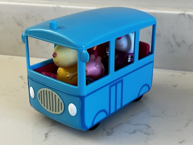 PEPPA PIG MISS Rabbit Push Along Small School Bus With 3 Posable ...