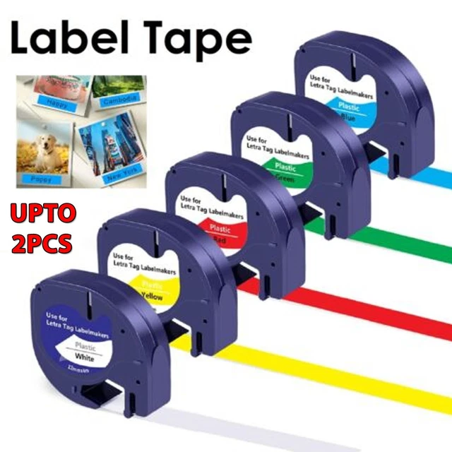 COMPATIBLE DYMO LETRATAG Refill Plastic Label Tape 12mm x 4m Adhesive ...