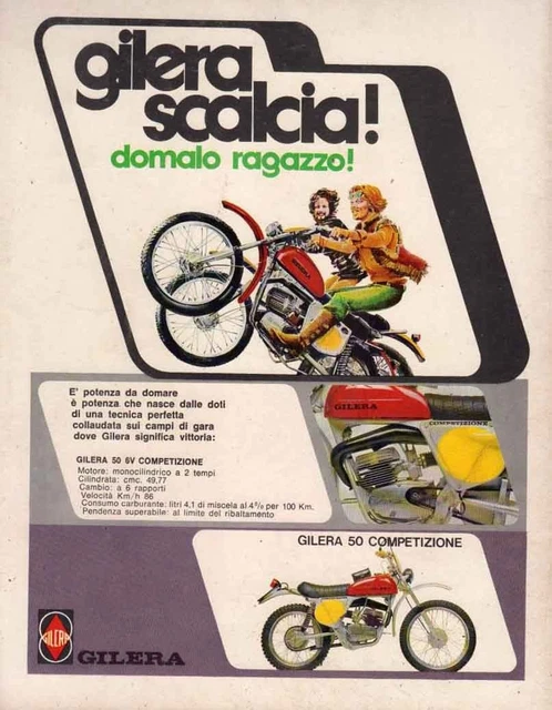 ADVERTISING PUBBLICITÀ-MOTO GILERA 50 6V COMPETIZIONE 1974-MOTOITALIANE ...