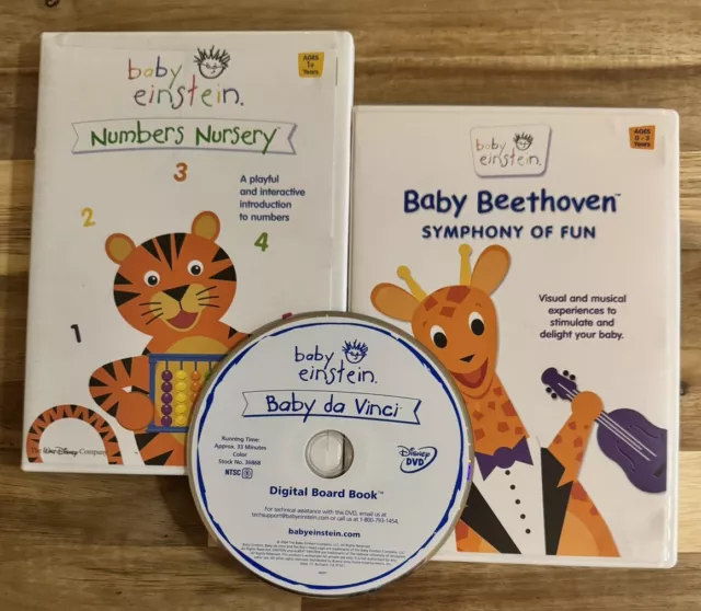 DISNEY BABY EINSTEIN 3 DVD Lot - Numbers, Beethoven, and Da’ Vinci £23. ...