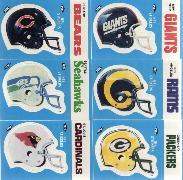 SEATTLE SEAHAWKS 1987 Fleer Live Action Football TEAM *HELMET* LOGO ...