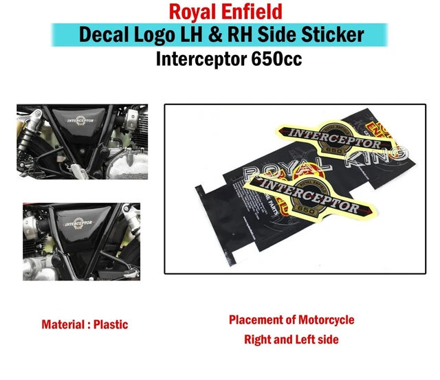 ROYAL ENFIELD INTERCEPTOR-650CC "Decal Logo LH & RH" Autocollant ...