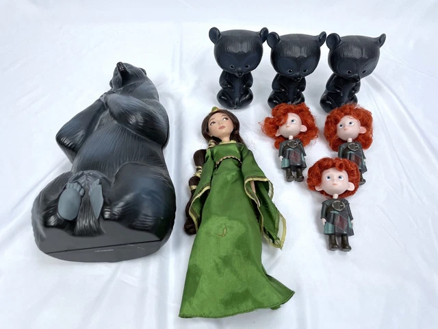DISNEY BRAVE MERIDA Transforming Queen Elinor Triplets Brothers Bear ...