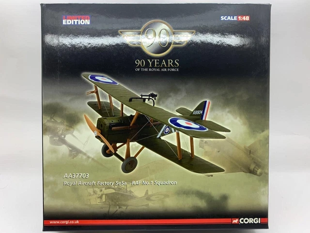 CORGI WWI 90 Ans Royal Aircraft Factory SE5A RAF No 1 SQN AA37703 1/48 ...