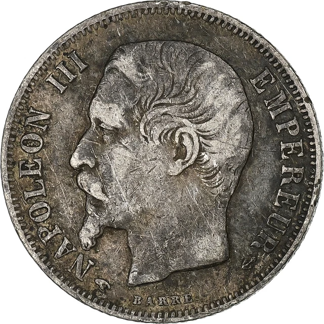 FRANCE, NAPOLÉON III, Franc, Napoléon III, 1856, Paris, Argent, TTB, KM ...