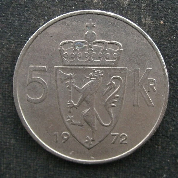 BW) NORWEGEN / Noreg 5 Kronen / Kroner 1972 Norge - Olav V EUR 1,00 - PicClick DE