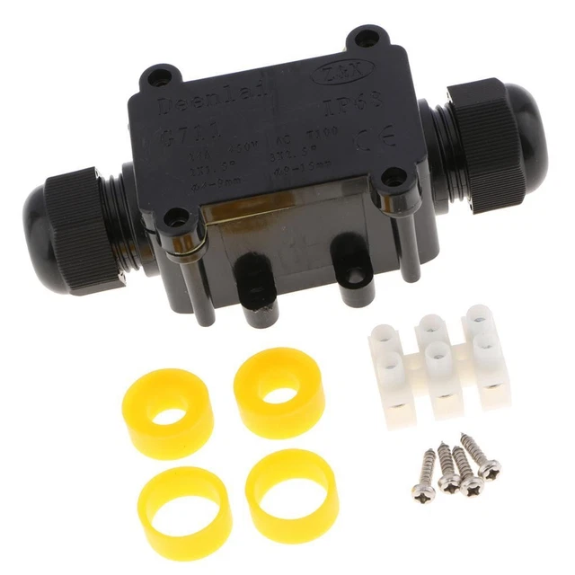 JUNCTION BOX WATERPROOF IP68 2 kinds of way Cable Connector £8.46 ...