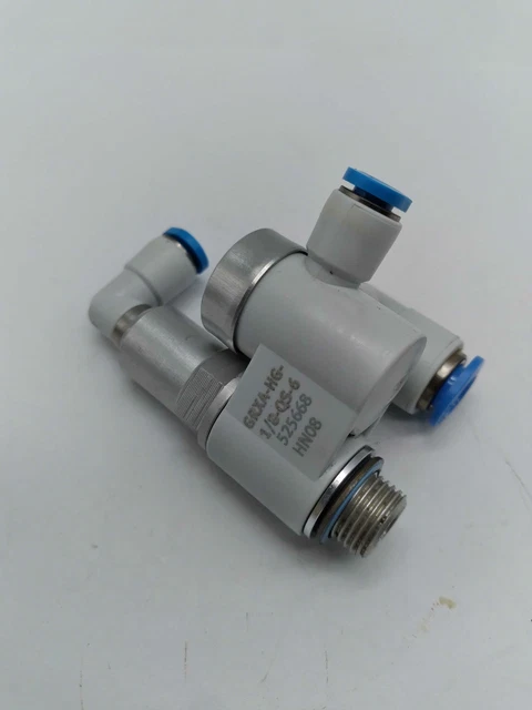 FESTO GRXA-HG-1/8-QS-6 FLOW Control Valve One-Way 2 Pneumatic Connections 2-10 EUR 32,08 ...