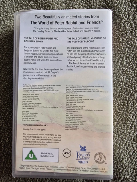 BEATRIX POTTER VHS sealed. Peter Rabbit.samuel Wiskers £4.37 - PicClick UK