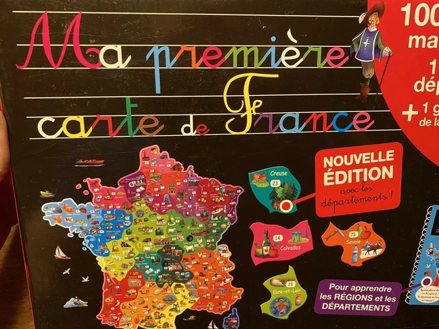 MY FIRST MAP of France Magnetic Geography Map 100 pcs & Atlas French ...