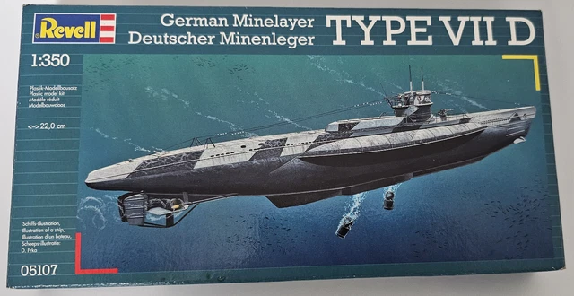 REVELL WW2 GERMAN Minelayer Submarine Type Vii D 1:350 Scale Unused ...