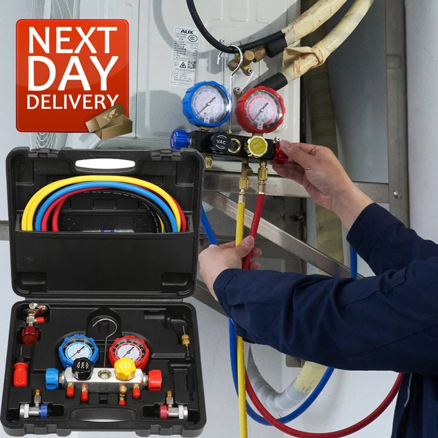 AIR CONDITIONING AC Diagnostic A/C Manifold Gauge Tool Kit ...