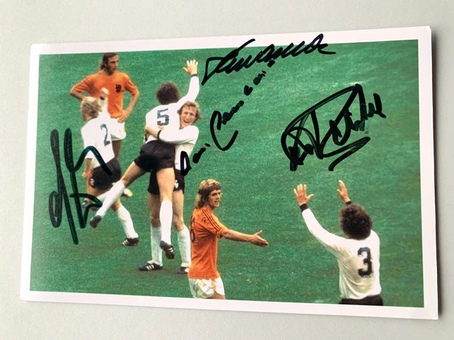 VOGTS=SCHWARZENBECK=BECKENBAUER=BREITNER WM 1974 DFB signed Foto 10x15 ...