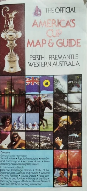 1987 AMERICAS CUP Official Guide And Map Of Fremantle And Perth $10.00 ...