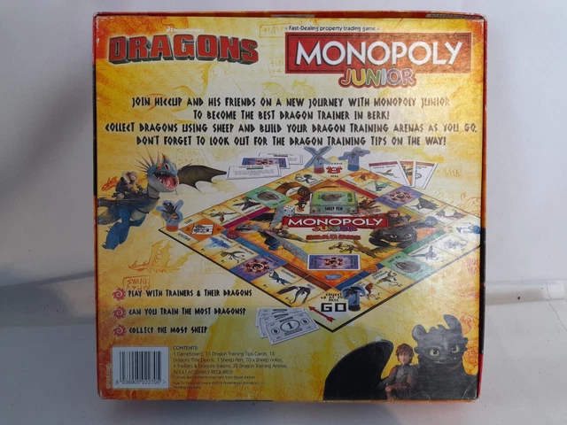 DREAMWORKS HOW TO Train Your Dragon Monopoly Junior 5+ Hasbro £8.99 ...