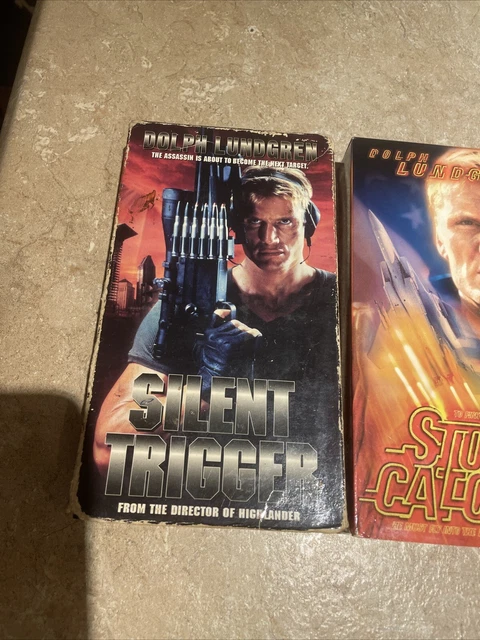 3 DOLPH LUNDGREN VHS Movies Silent Trigger Storm Catcher Red Scorpion ...