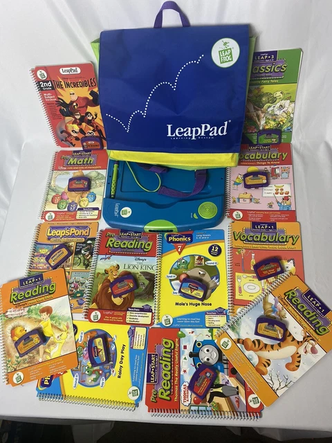 LEAPFROG LEAPPAD LEARNING System Lot 12 Books with Cartridges W/BAG £94 ...