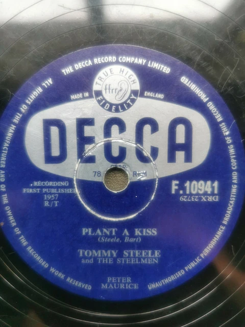 78RPM DECCA F10941 - Tommy Steele - Plant a Kiss / Hey, You ! £6.96 ...