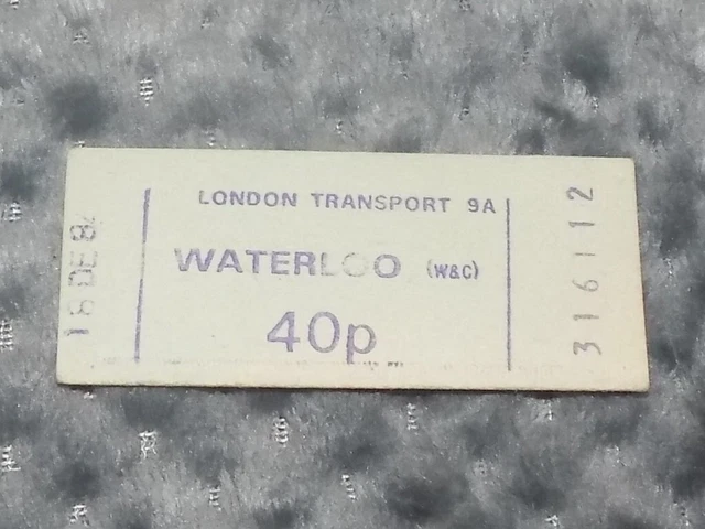 LONDON TRANSPORT WATERLOO 1984 40p Railway Ticket 316112 £1.25 ...