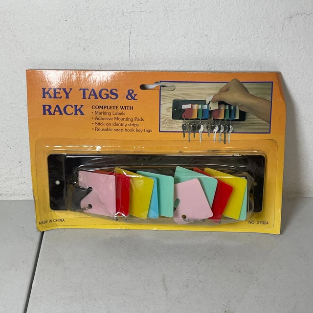 VINTAGE KEY TAGS & Rack with Marking Labels Original Packaging Made in ...