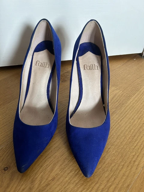 FAITH BLUE HIGH heels size 6 £12.00 - PicClick UK