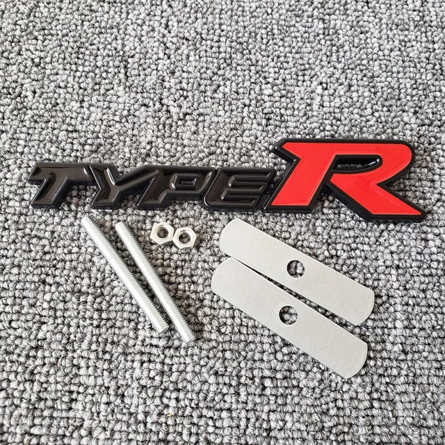 3D METAL BLACK With Red TYPE-R Emblem Car Front Grille Kit Sport Grill ...