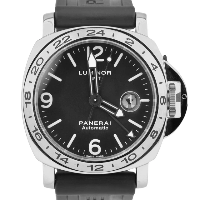 PANERAI LUMINOR GMT PAM 23 Automatic Stainless Steel 44mm Rubber Watch ...