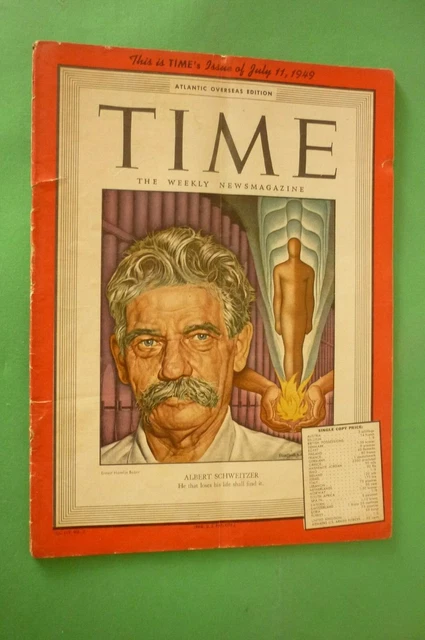 TIME MAGAZINE 11 Juillet 1949 ALBERT SCHWEITZER EUR 36,33 - PicClick FR