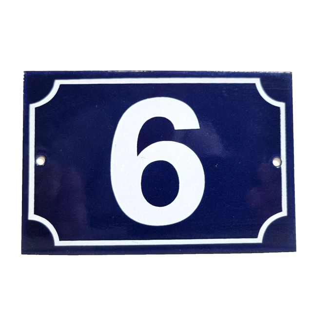 VINTAGE FRENCH BLUE house address number enamel sign plaque 6 & 9 Paris ...