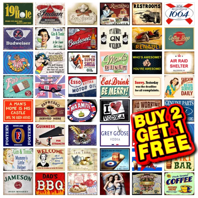Metal Signs Retro Vintage Home Bar Man Cave Garage Shed Beer Pub Tin