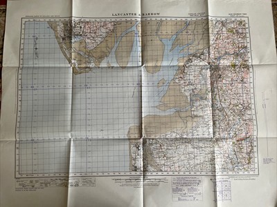 MAP OF LANCASTER & Barrow WW2 WAR REVISION 1940 Ordnance Survey SHEET ...