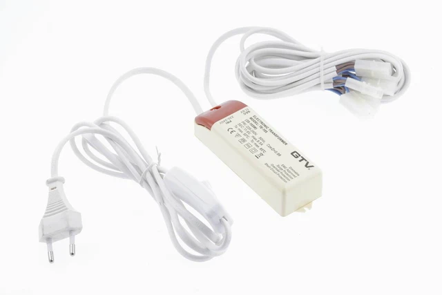 TRAFO HALOGEN 12V Transformator VDE dimmbar mit Kabel + Stecker 35 - 105 W VA EUR 12,99 ...