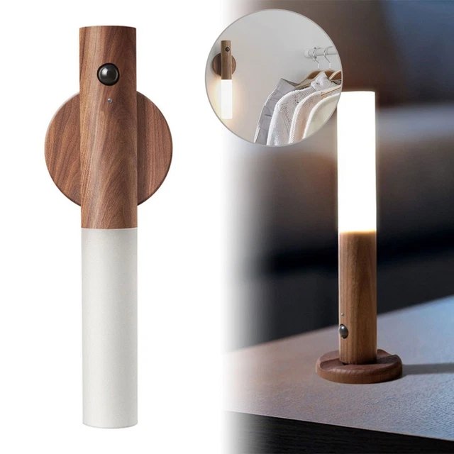 WIRELESS WOODEN MOTION Sensor Smart Baton LED Light USB-Recharge ...