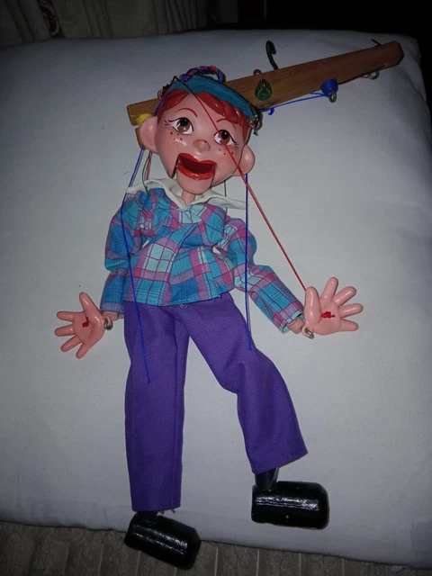 PELHAM PUPPETS - Young Boy In blue,Cap....purple trousers..in box too ...