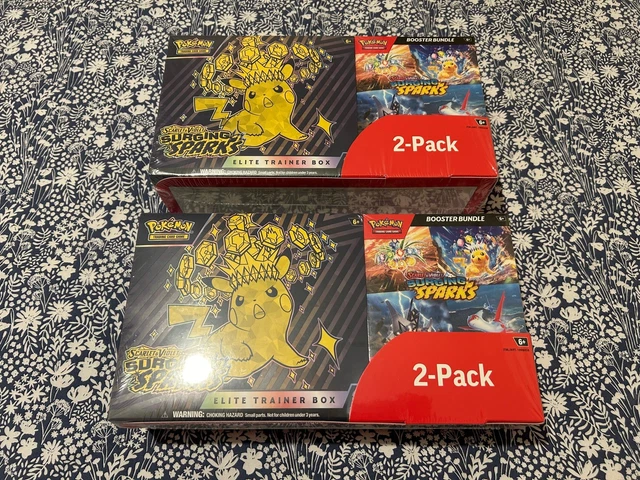SURGING SPARKS ETB & Booster Bundle Costco (2pk) Pokemon TCG, 2 lots. £ ...