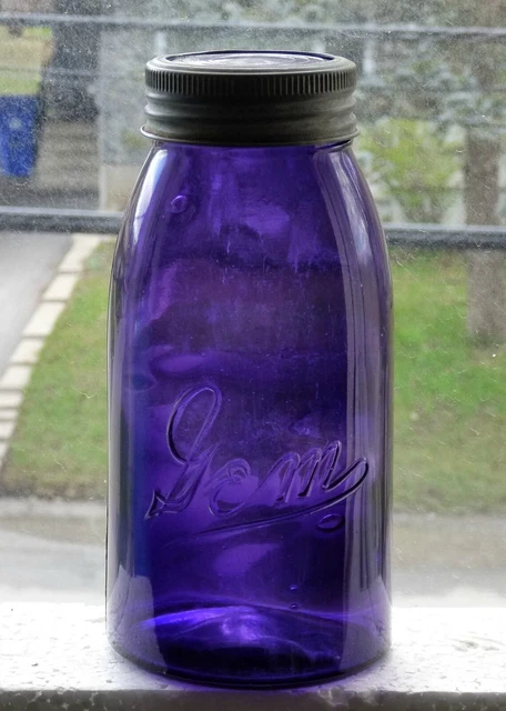 RARE CANADIAN HALF gallon size GEM deep purple fruit jar FREE SHIPPING ...