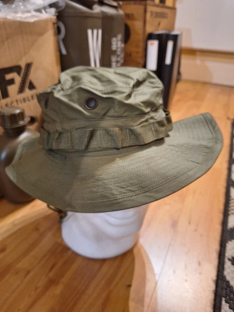 RARE BOONIE HAT OG 107 US ARMY VIETNAM ORIGINAL daté 1968 taille 7 1/8 ...