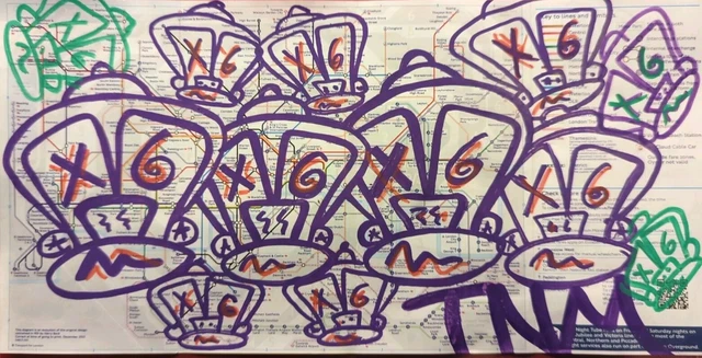 GRAFFITI ART LONDON UNDERGROUND TUBE MAP Original Hand Painted by ...