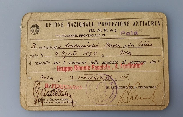TESSERA DI RICONOSCIMENTO Umpa Pola 1939 EUR 33,60 - PicClick IT