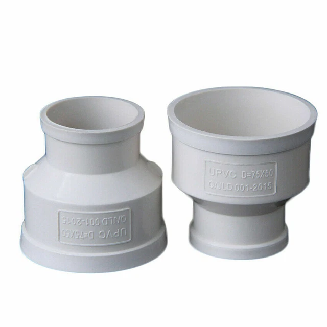 PVC DRAINAGE PIPE Reducer Straight Connector Fittings Adapter Joints ...