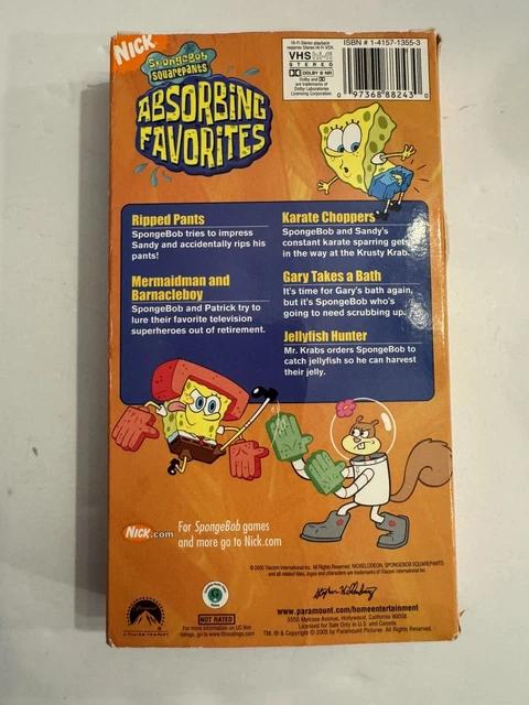 SPONGEBOB SQUAREPANTS - Absorbing Favorites (VHS, 2005) Nickelodeon £25 ...
