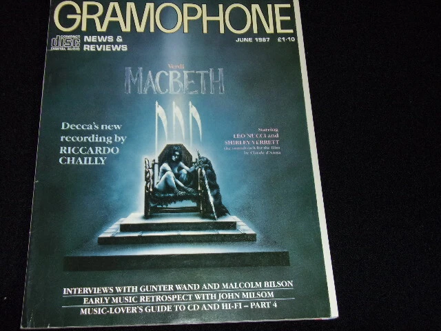 GRAMOPHONE MAGAZINE JUNE 1987 COMPACT DISC NEWS AND REVIEWS $15.00 ...